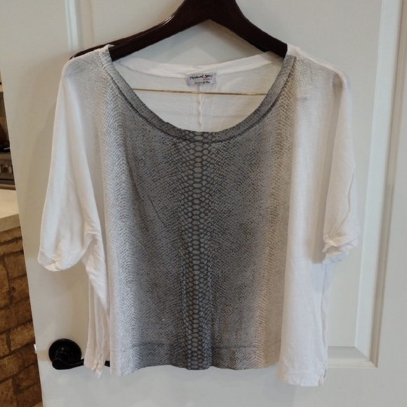 Michael Stars | Tops | Michael Stars One Size Gray Snake Print White ...